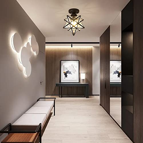 Moravian Star Ceiling Light, Black, Modern Star Pendant Light Fixture ...