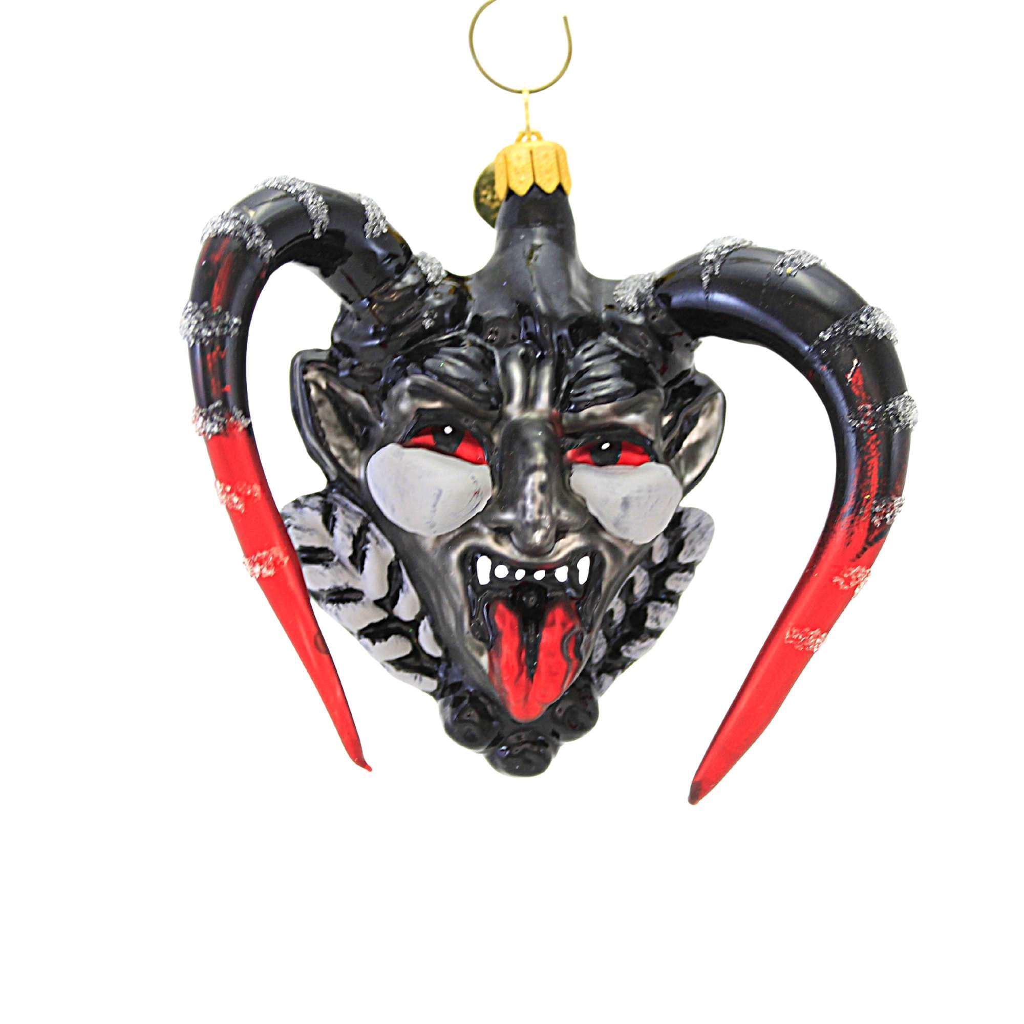 Morawski 4.00In Black & Silver Faced Krampus, Glass, Ornament Christmas ...