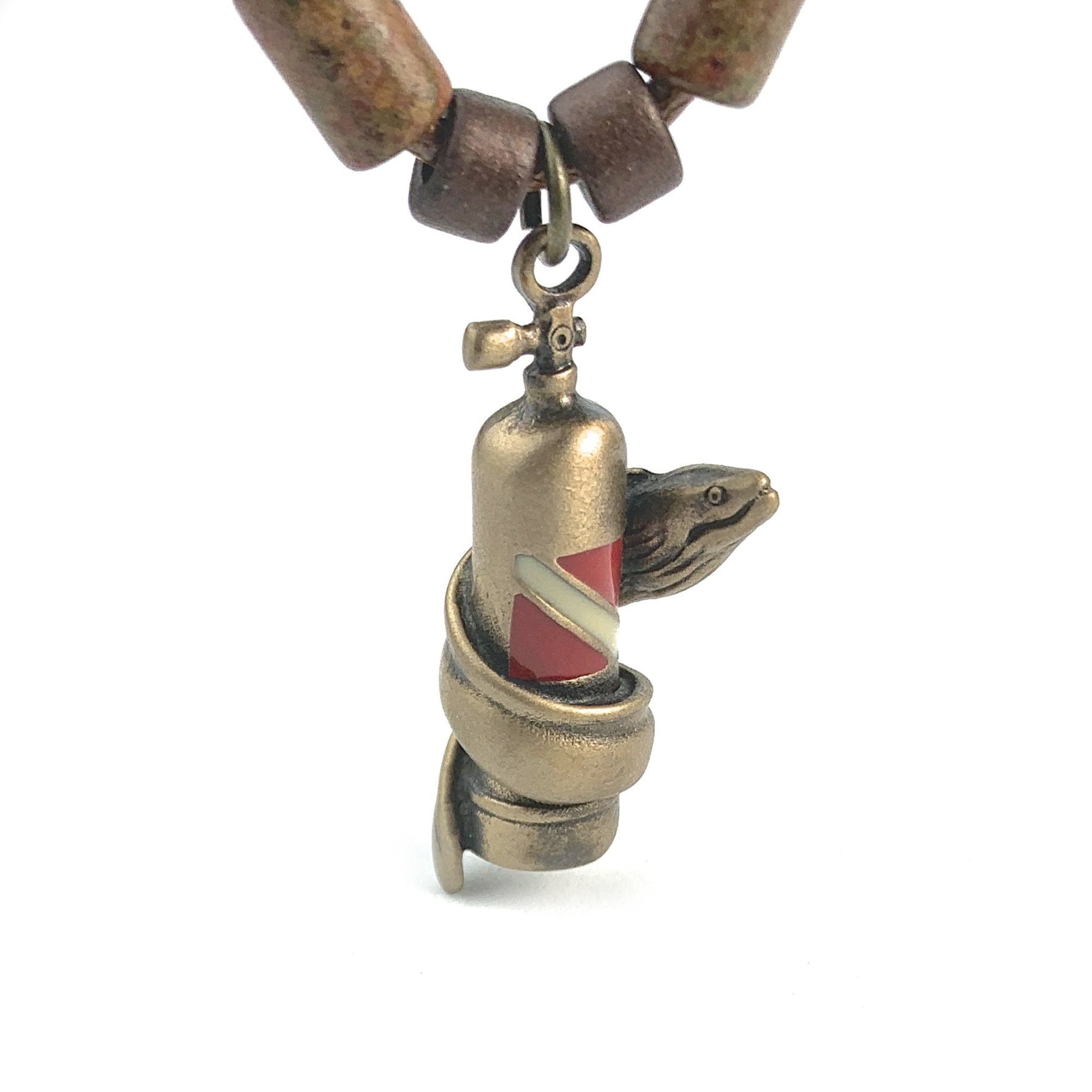 Moray Eel with Scuba Tank Necklaces for Men or Women- Bronze Scuba ...