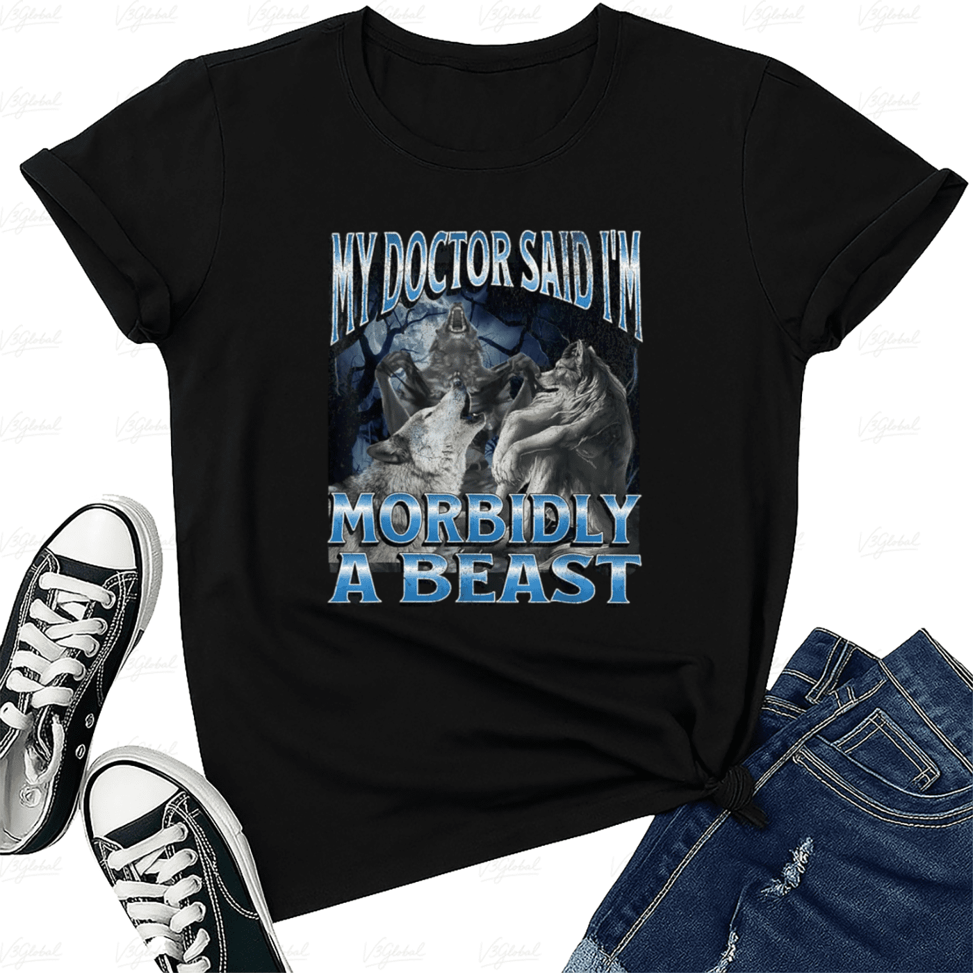 Morbidly A Beast Funny Cringe Alpha Werewolf Meme Humor up to Size 5XL ...