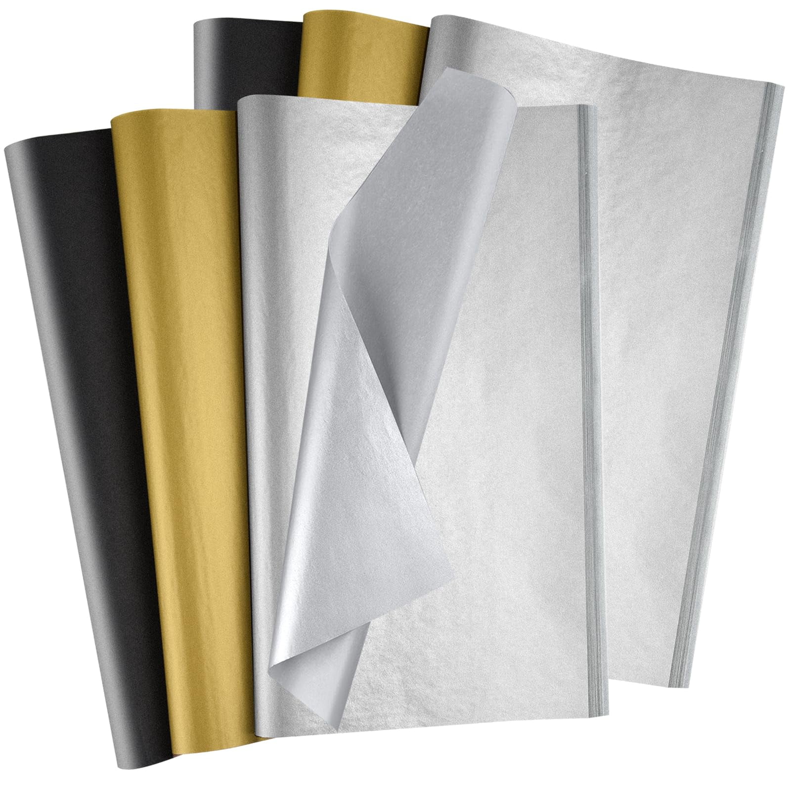 Morcheiong 120 Sheets Black TSF6 Gold Silver Tissue Paper Art Gift ...
