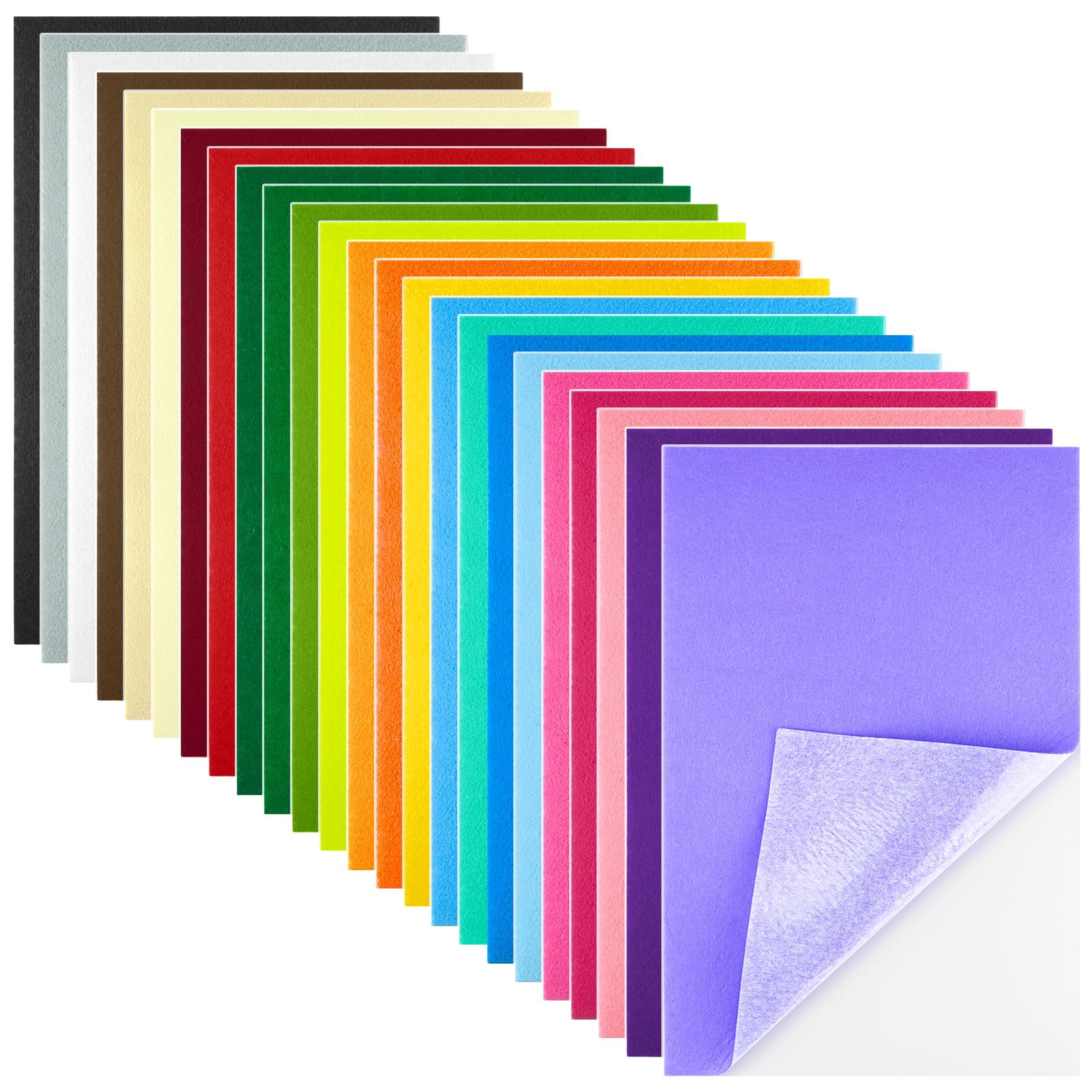 Morcheiong 24 Pcs Self Adhesive Felt Sheet Soft Felt Sheets with ...