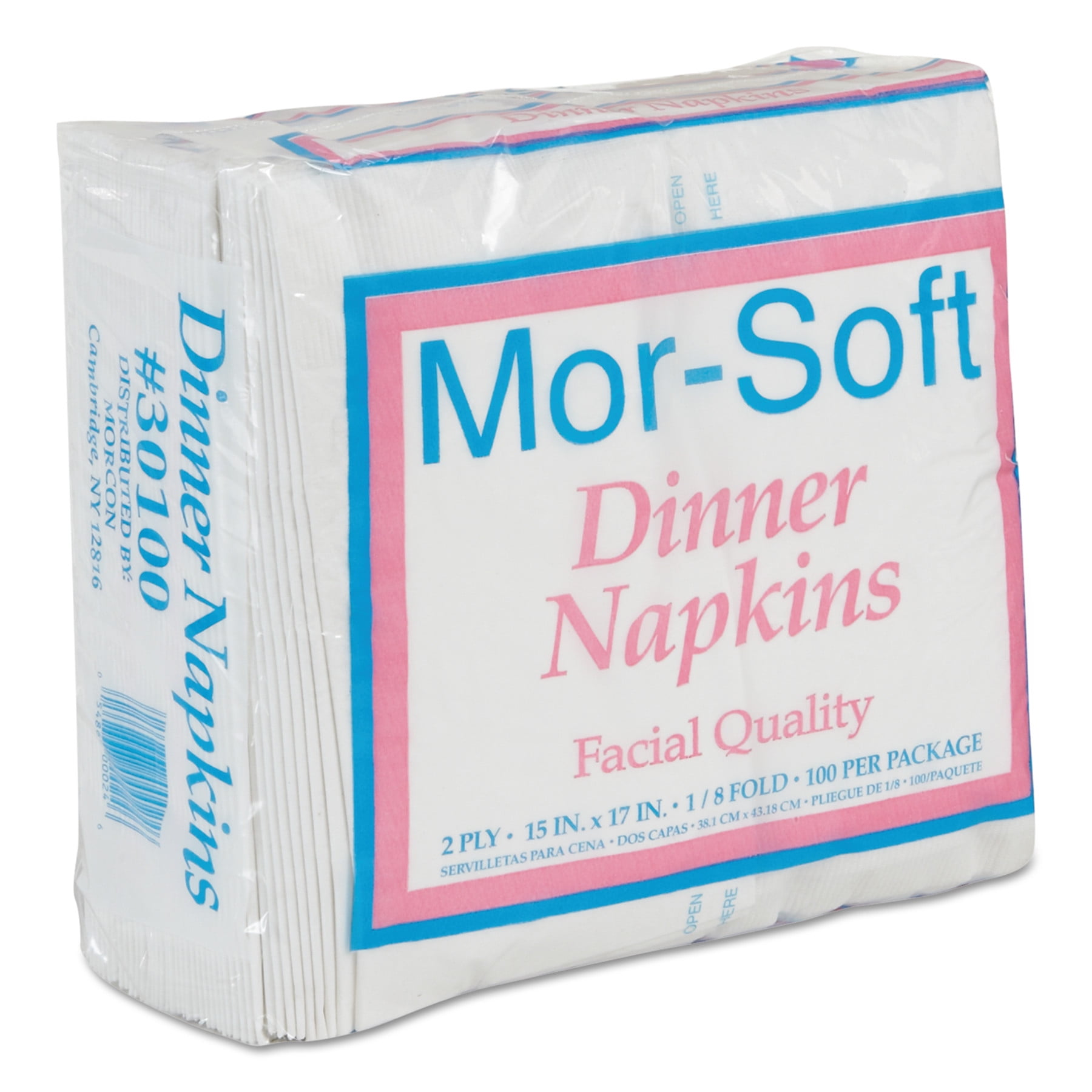 Morcon Paper Dinner Napkins, 2-Ply, 15 x 17, White, 100/Pack, 30 Packs ...