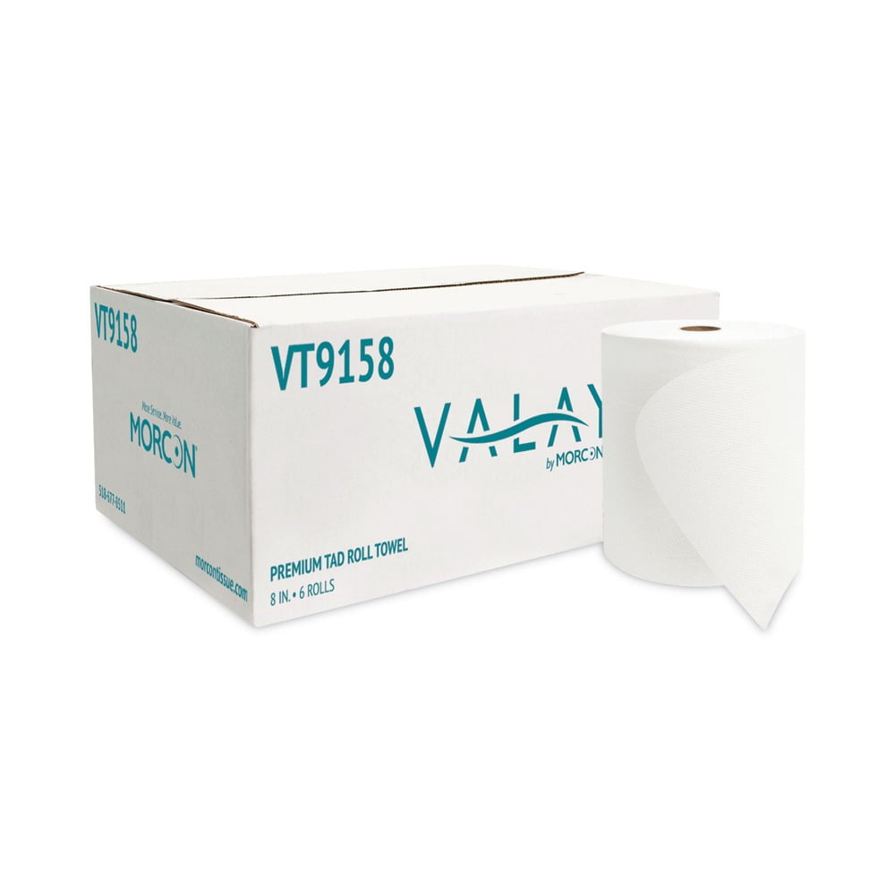 Morcon Paper VT9158 Valay 8 in. x 600 ft 1-Ply Universal TAD Roll ...