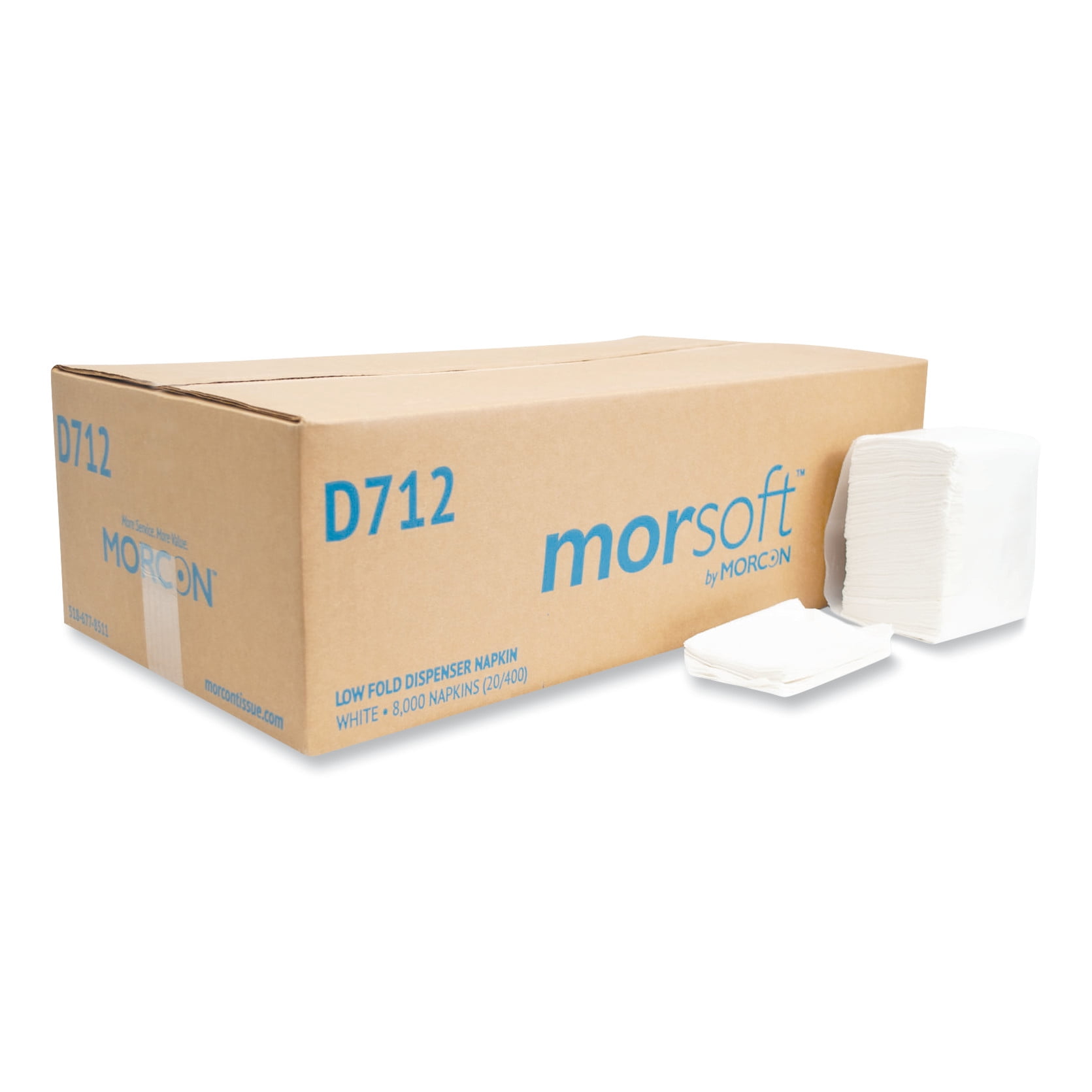Morcon Tissue Morsoft Dispenser Napkins, 1-Ply, 3.5 x 5, White 400/Pack ...