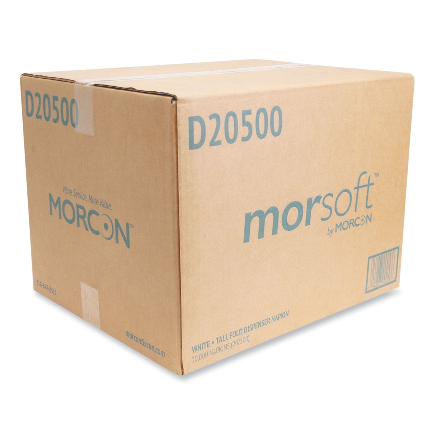 Morcon Tissue Morsoft Dispenser Napkins, 1-Ply, 6 x 13.5, White, 500 ...
