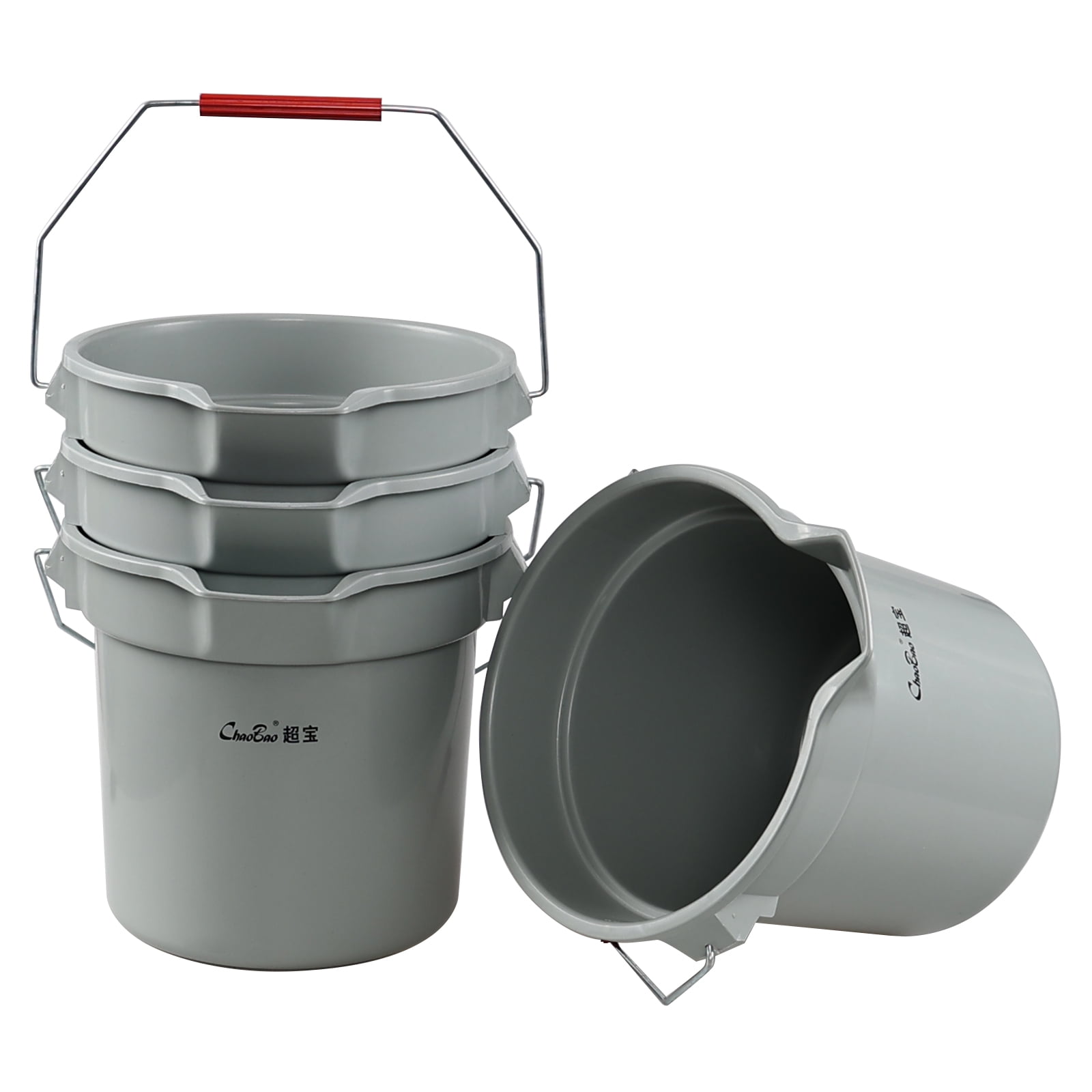 Morcte 3.5 Gallon Heavy Duty Plastic Cleaning Bucket Pail with Portable ...