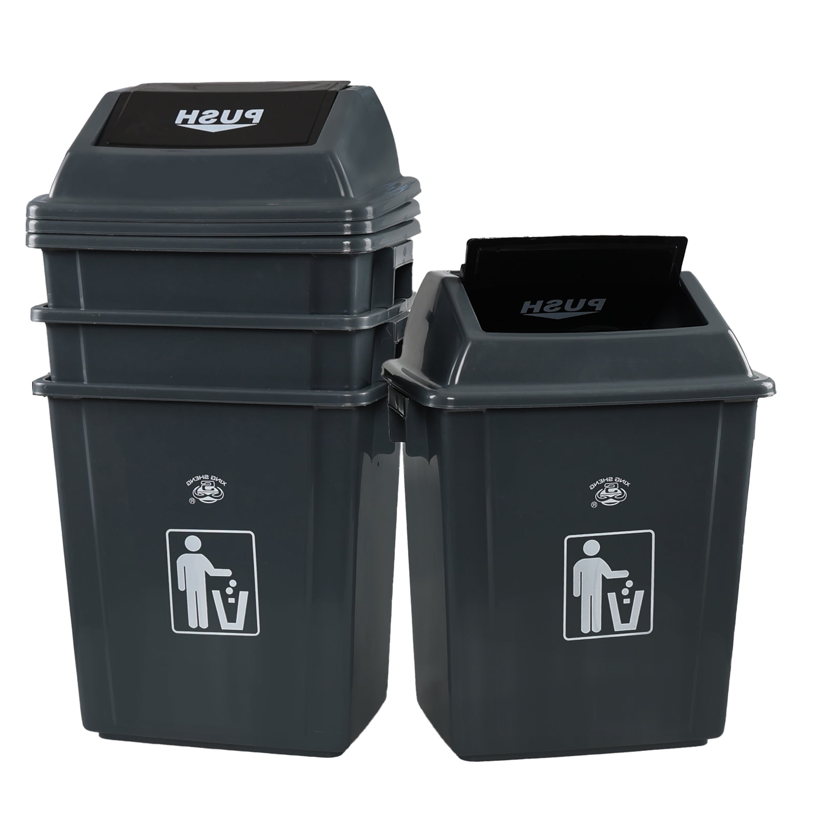 Morcte 6 Gallon Small Kitchen Trash Can with Swing Top, 4 Pack Plastic ...