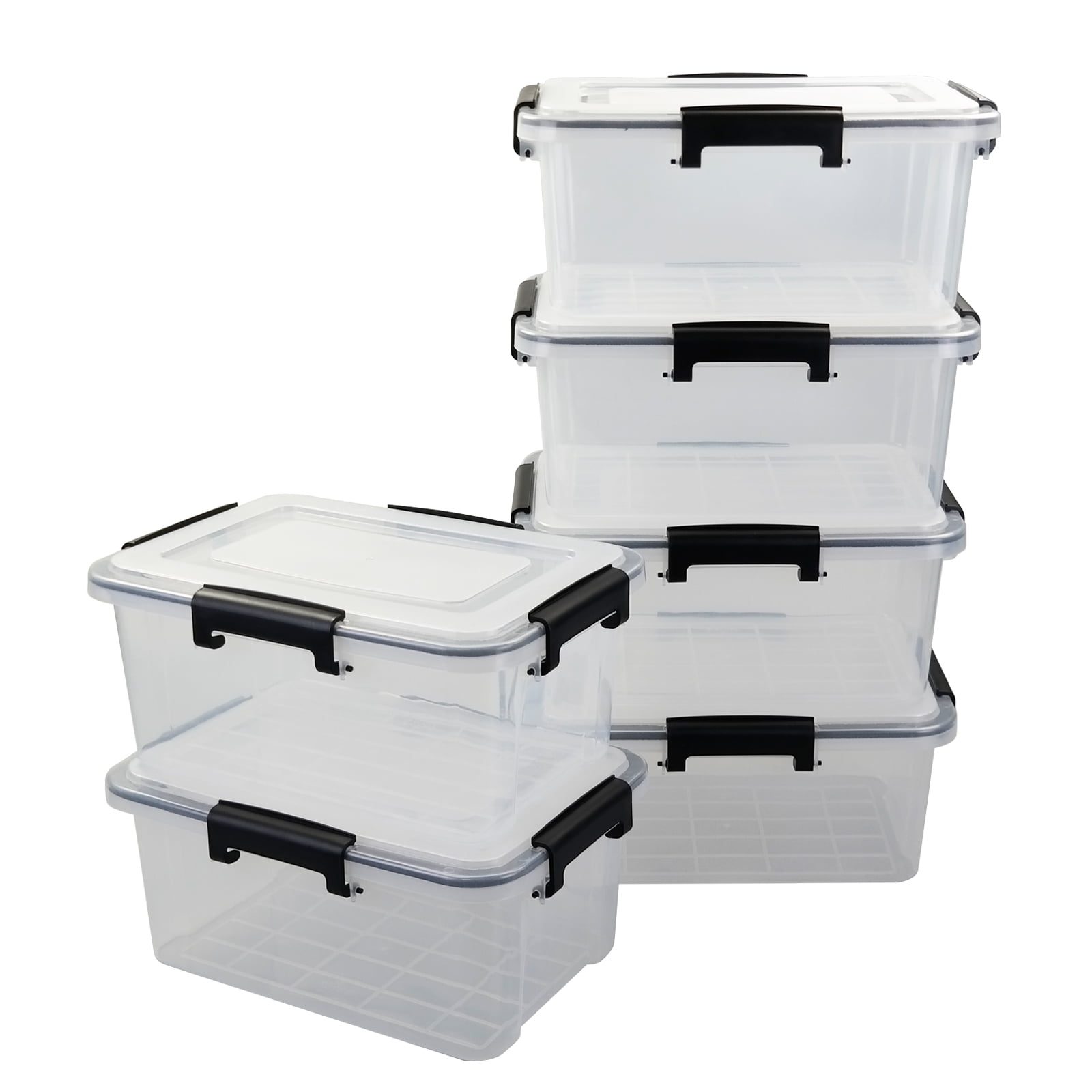 Morcte 6-Pack Clear Storage Box, Plastic Food Storage Container with ...