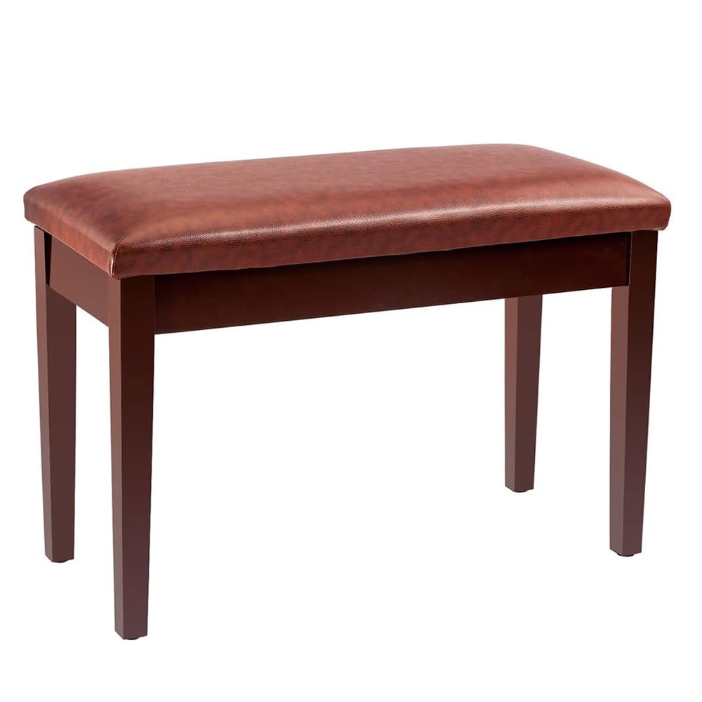 Brown Duet Piano Bench with Storage Compartment and Thick Cushion ...