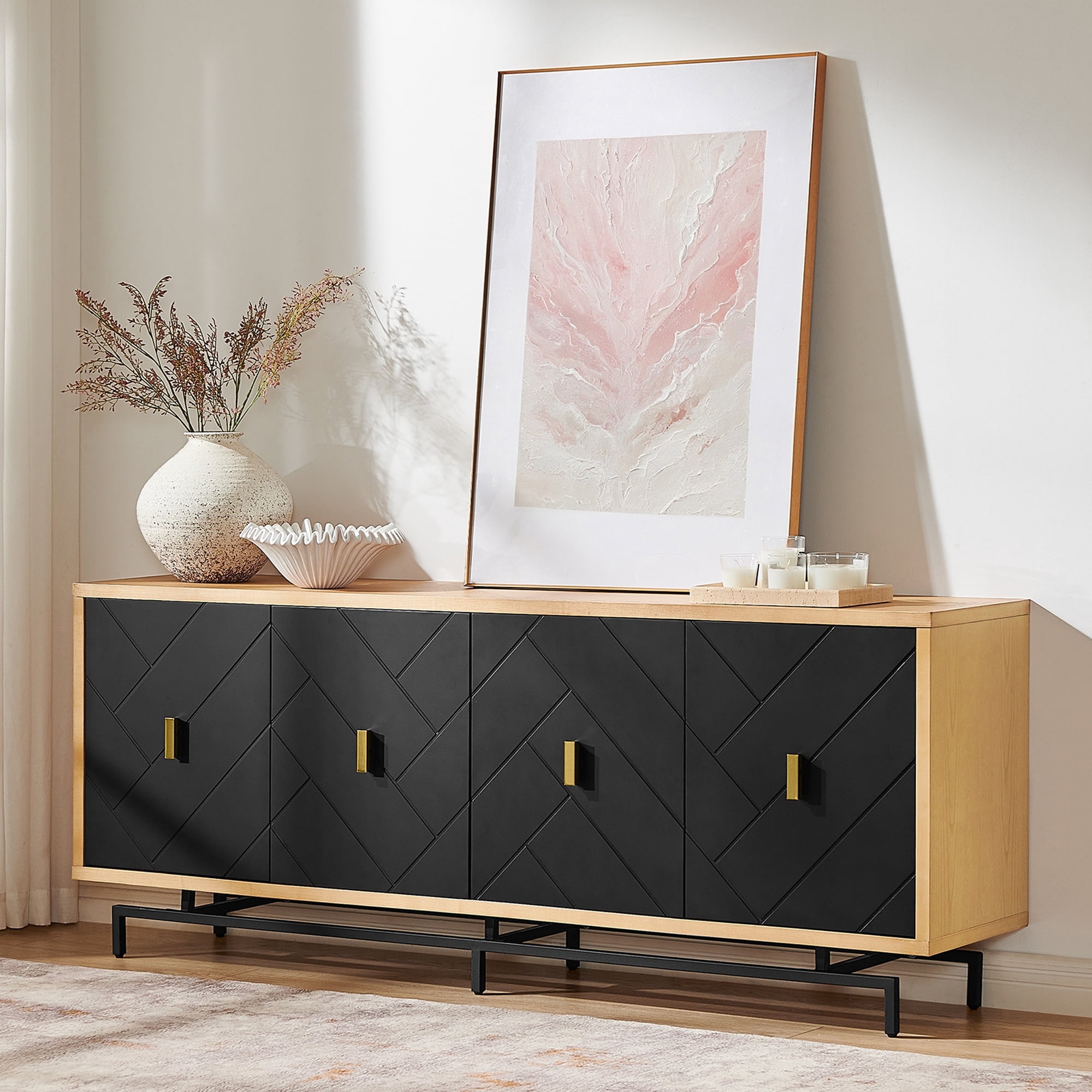 Morden Fort 74" Cabinet Modern TV Stand for TVs up to 80 ...
