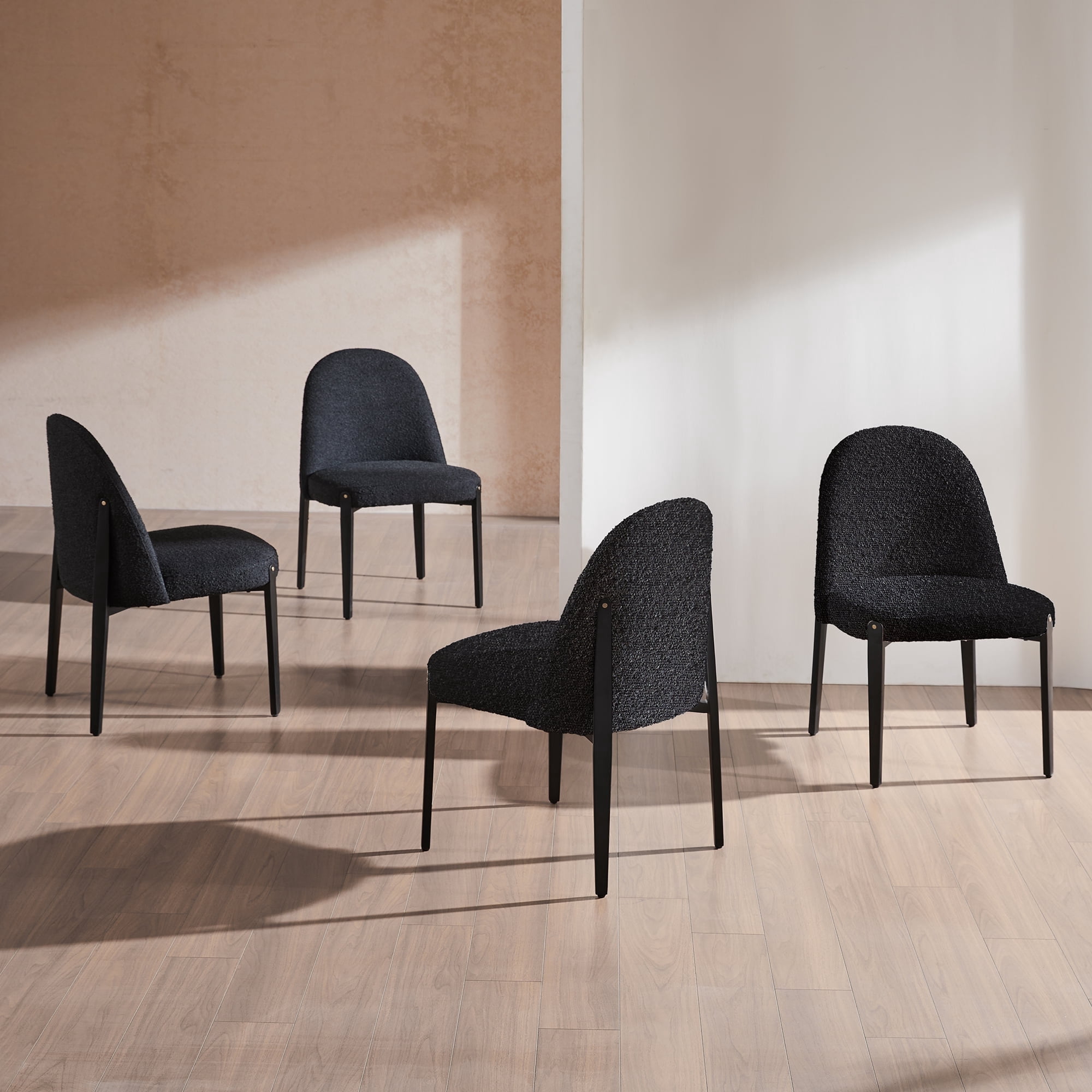 Morden Fort Boucle Dining Chairs Set of 4, Thick Upholstered Chairs ...