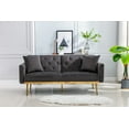 Morden Fort Gray Futon Sofa Bed Velvet Upholstered Couch Convertible ...