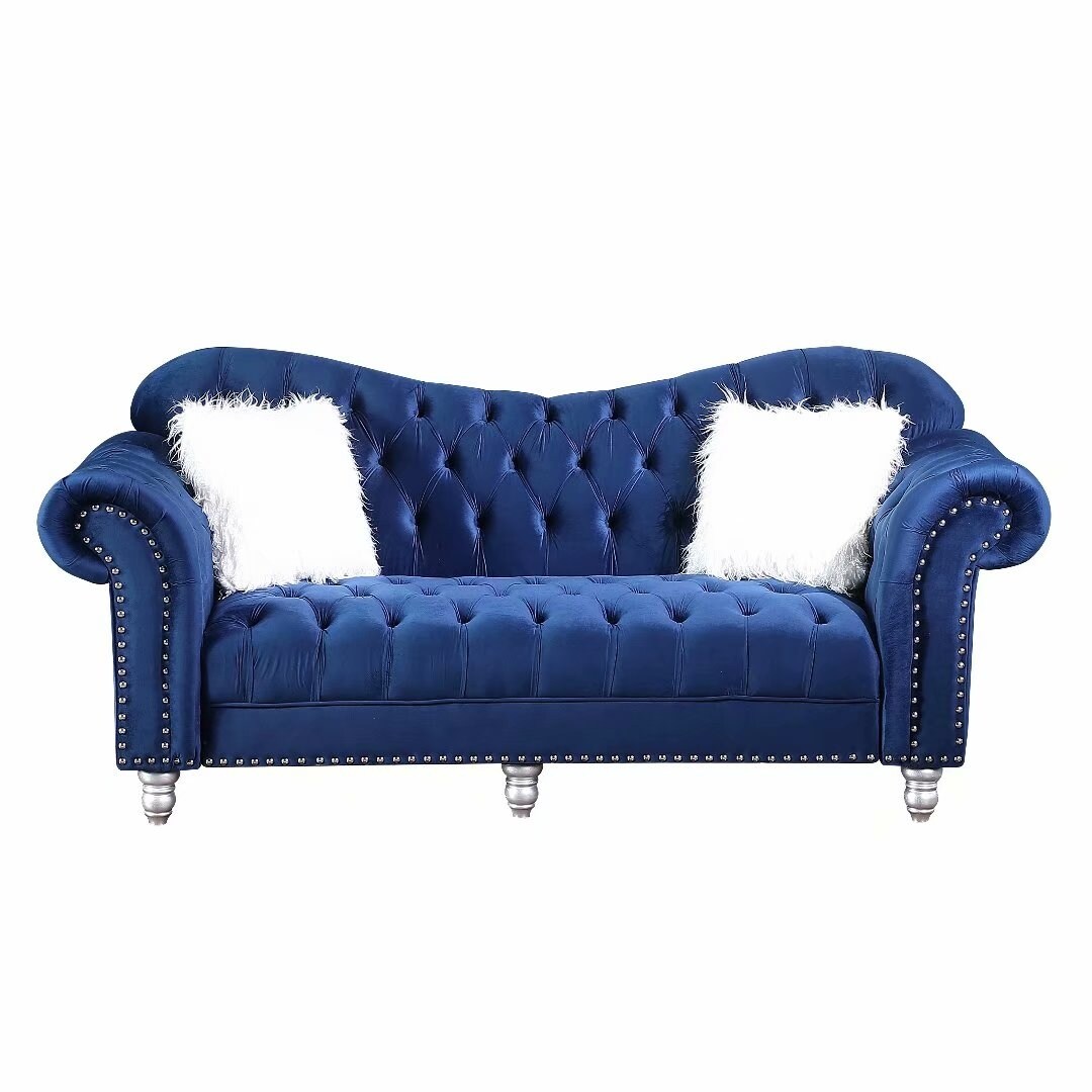 Morden Fort Luxury Classic America Chesterfield Tufted Back Sofa Blue ...