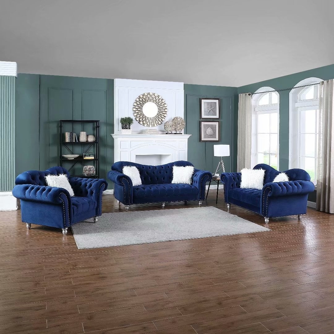 Morden Fort Luxury Classic America Chesterfield Tufted Living Room Set ...