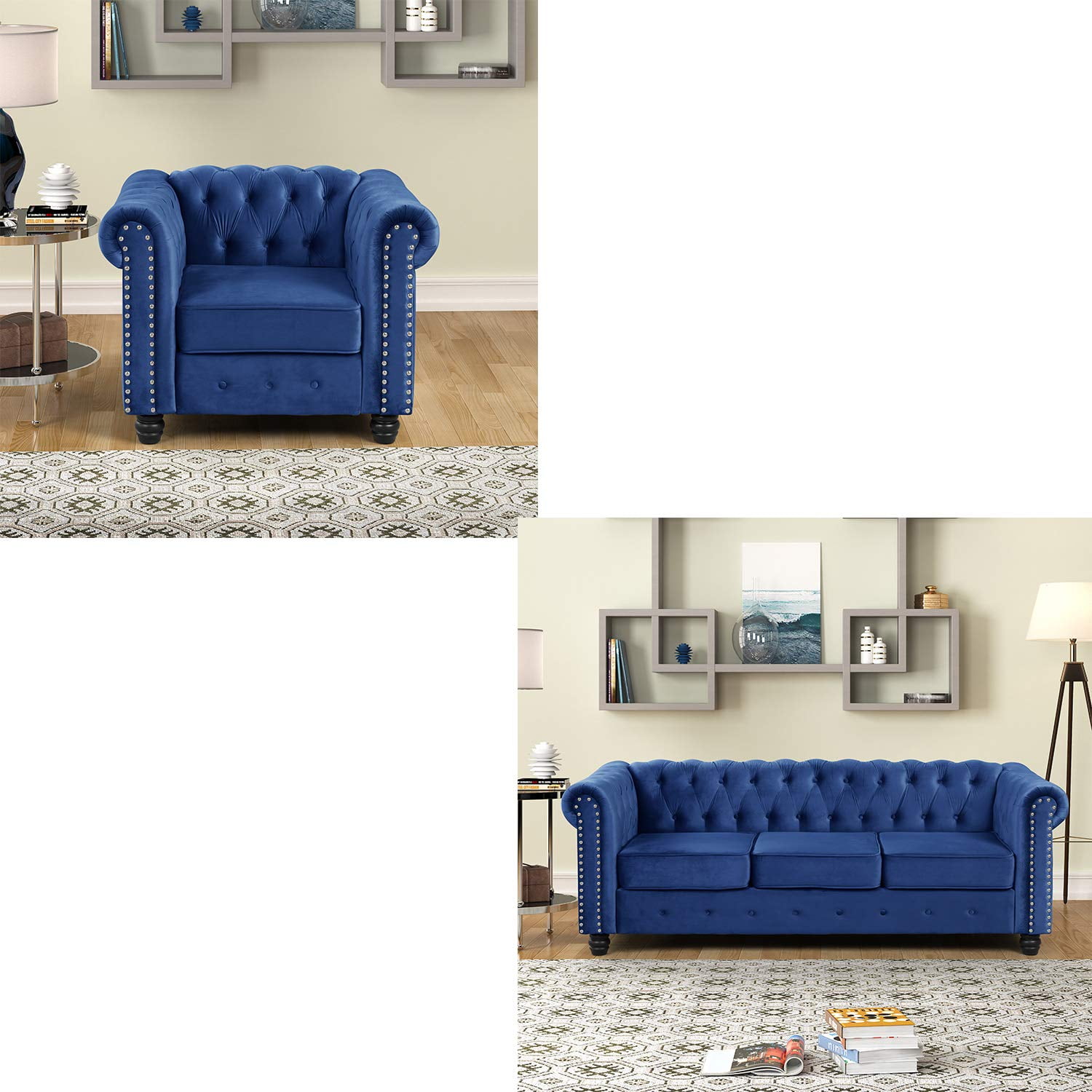 Morden Fort Modern Contemporary 2 Piece of Accent Chair and Sofas Set ...