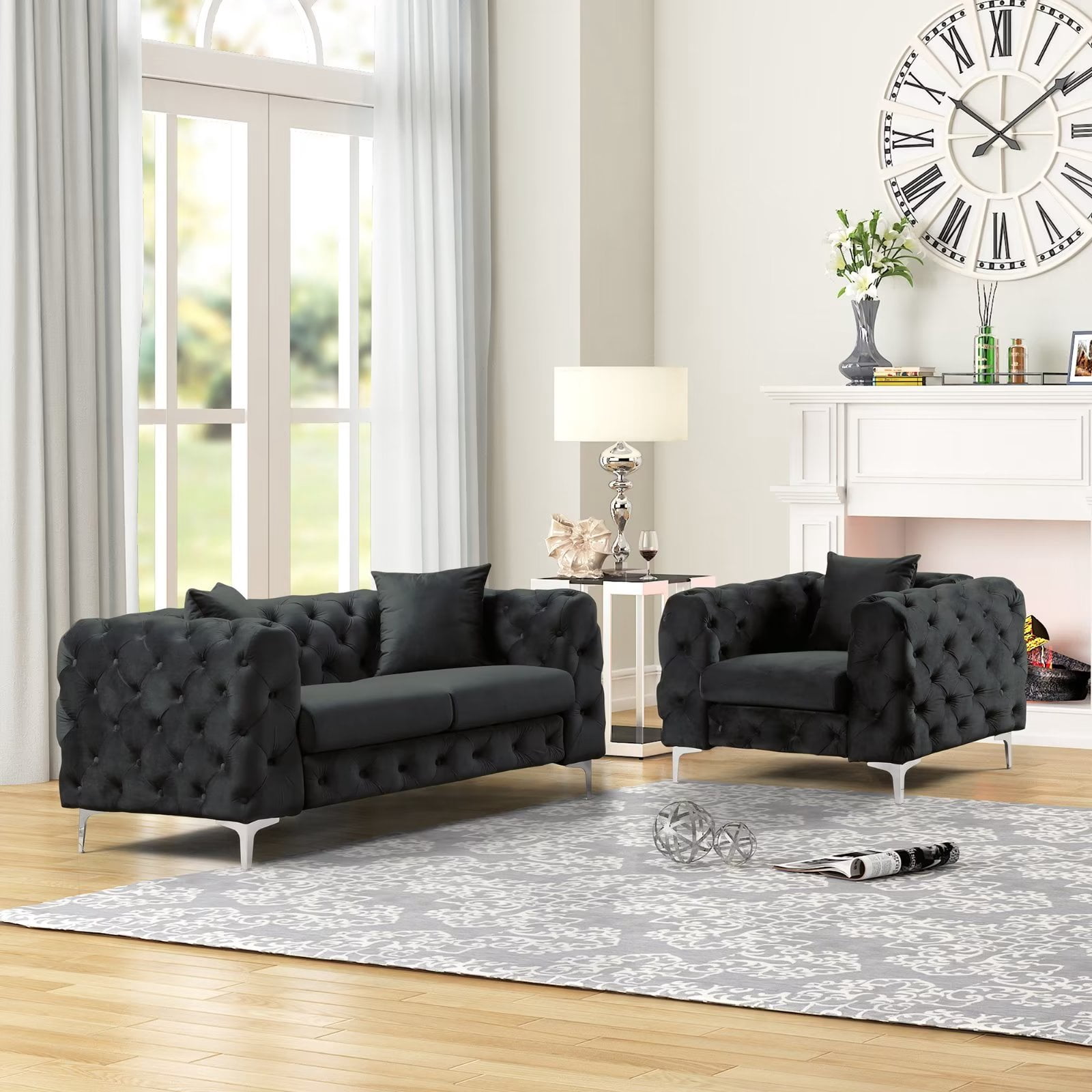 Morden Fort Living Room Set: 2 Piece Accent Chair & Loveseat, Dutch ...