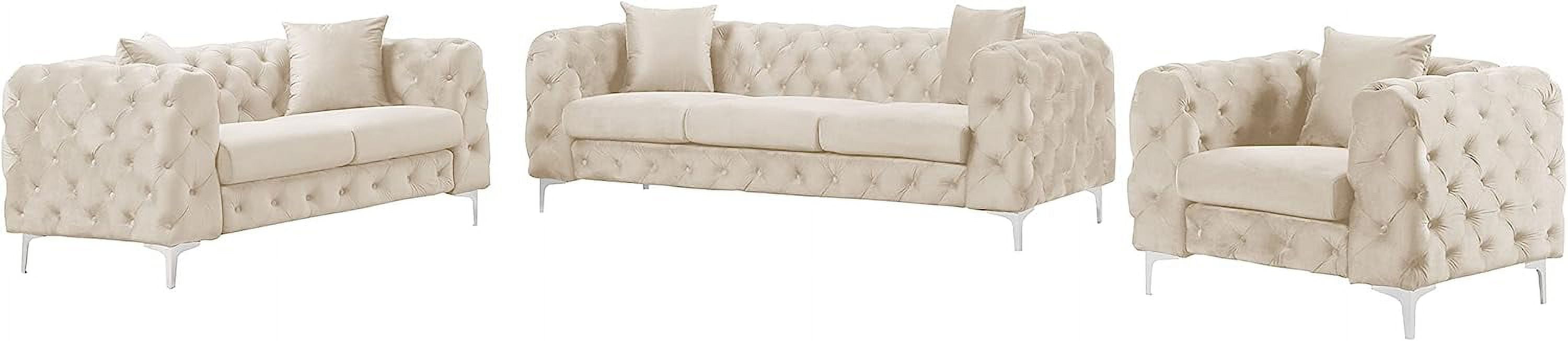 Morden Fort Modern Contemporary 2 Piece of Loveseat and Sofa Set with Deep Button Tufting Dutch ...