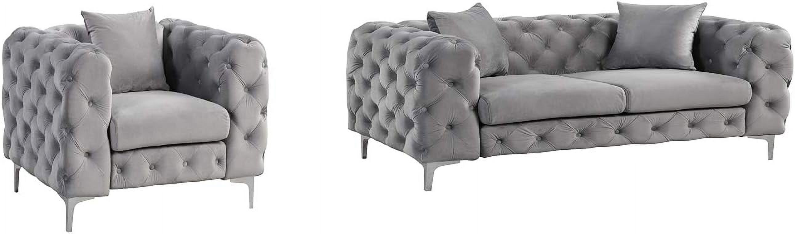 Morden Fort Modern Contemporary 2 Piece of Loveseat and Sofa Set with Deep Button Tufting Dutch ...