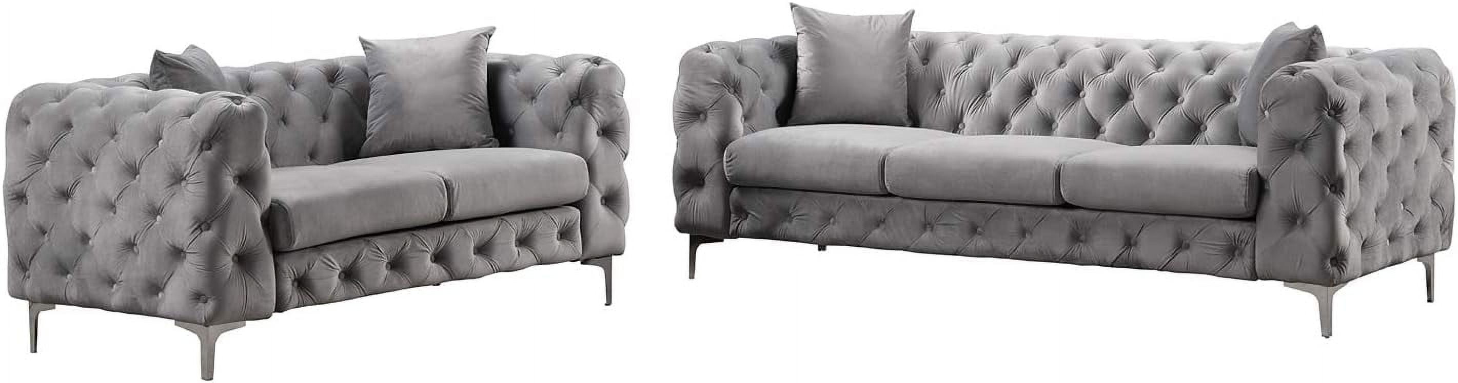 Morden Fort Modern Contemporary 2 Piece of Loveseat and Sofa Set with Deep Button Tufting Dutch ...