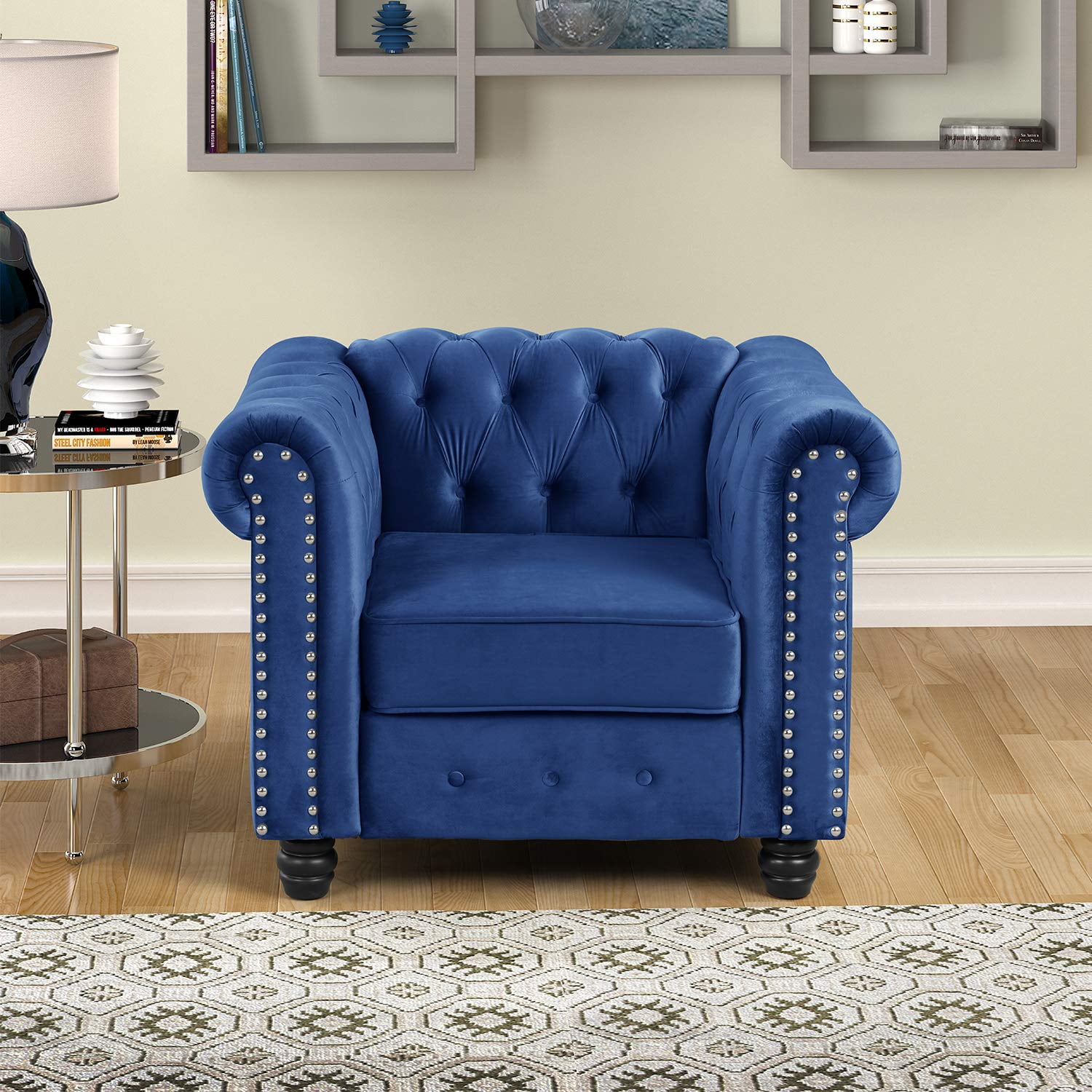 Morden Fort Modern Contemporary Accent Chair with Deep Button Tufting ...