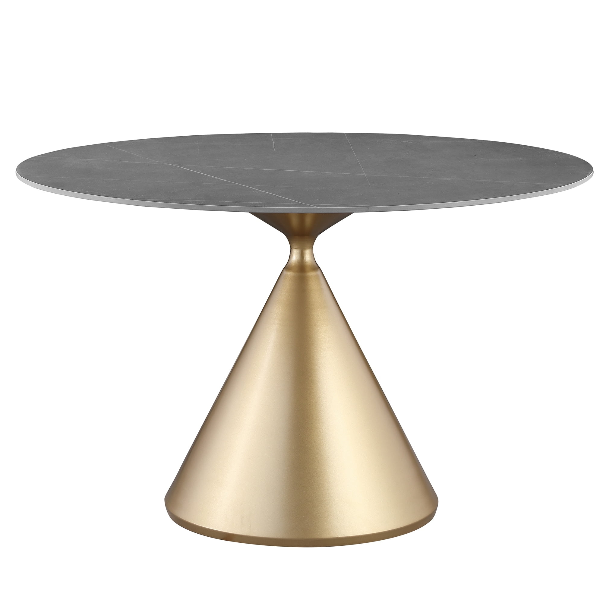 Morden Fort Modern Round Dining Table with Gold Metal Bottom for Dining ...