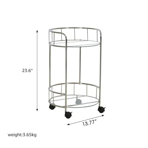 Morden Rolling Bar Cart with Wheels, Bar Cart for Home, 2-Tier Small ...