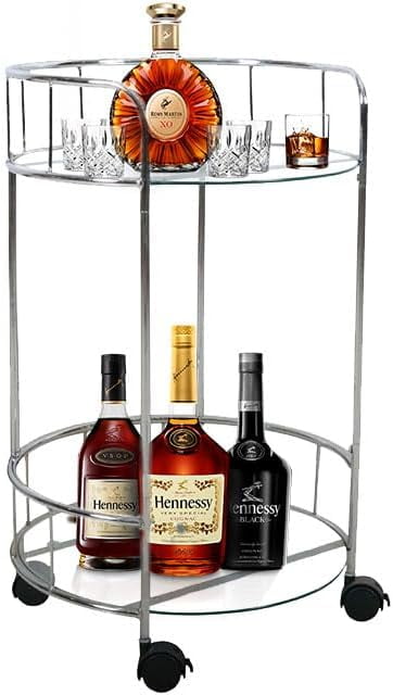 Morden Rolling Bar Cart with Wheels, Bar Cart for Home, 2-Tier Small ...