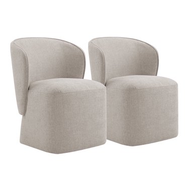 CHITA Modern Curved Dining Kitchen Chair with Caster Wheels & Open Back ...