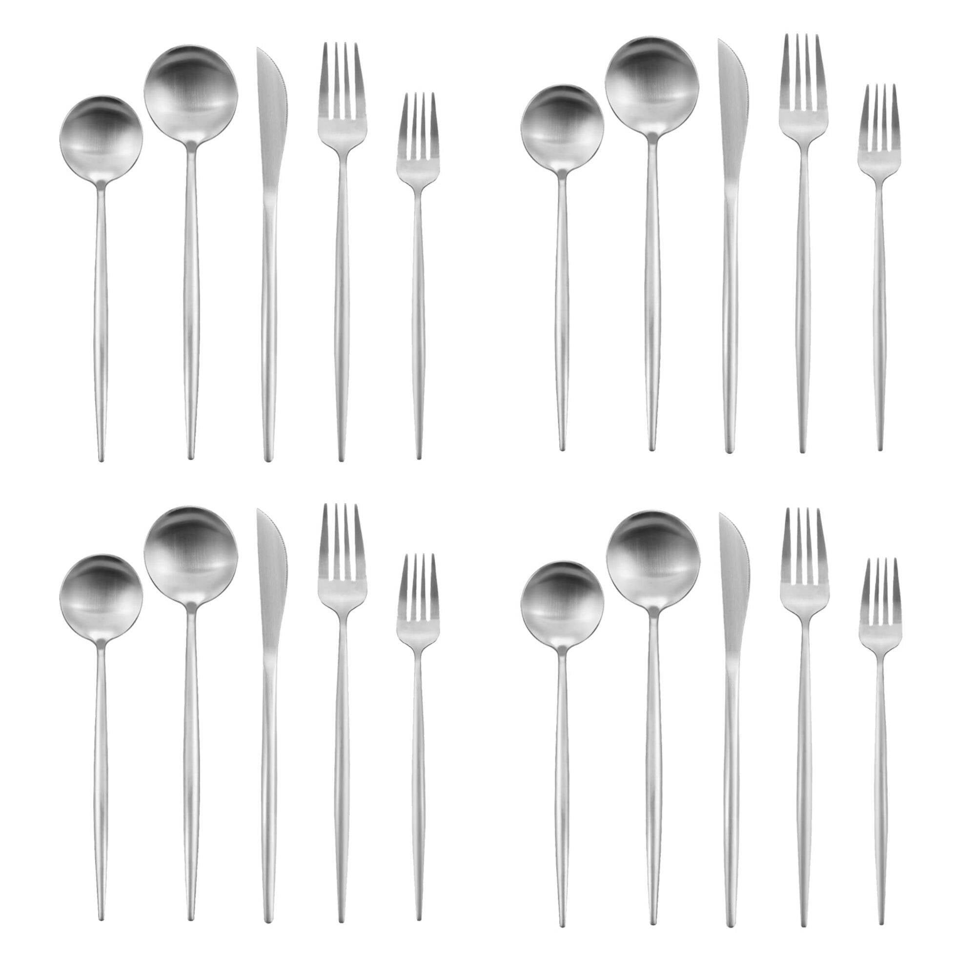 Mordern 20-Piece Forged Stainless Steel Flatware Set - Walmart.com