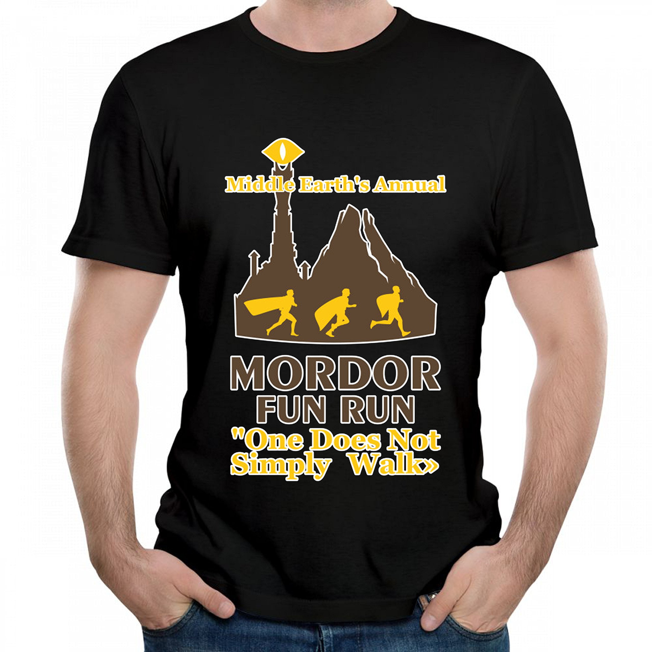 Mordor Fun Run Graphic Mens T-Shirt Crewneck Tees - Walmart.com