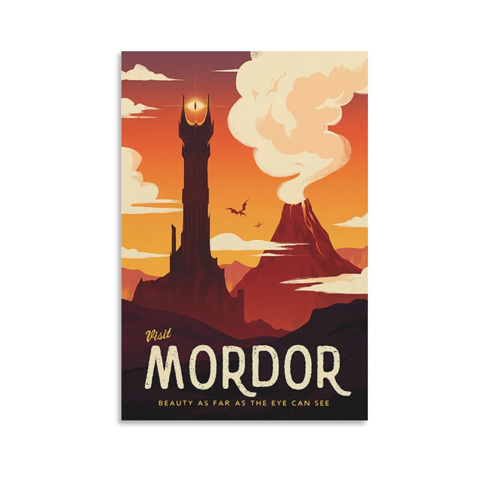 Mordor Lord of The Rings Anime Retro Reise Print Photo Art Painting ...