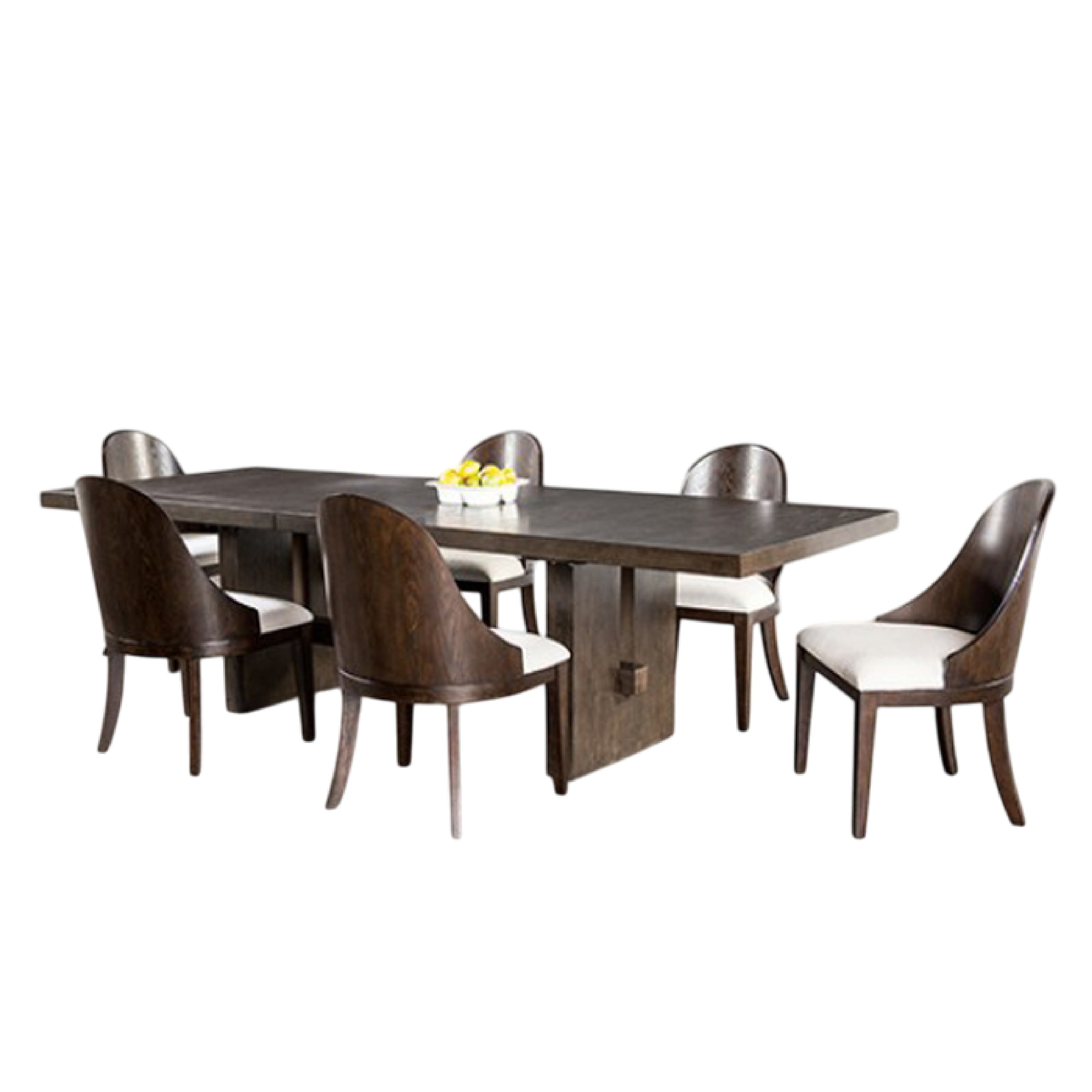 Mordy 7pc Dining Table Set, 72-90 Inch Expandable Leaf, 6 Chairs ...