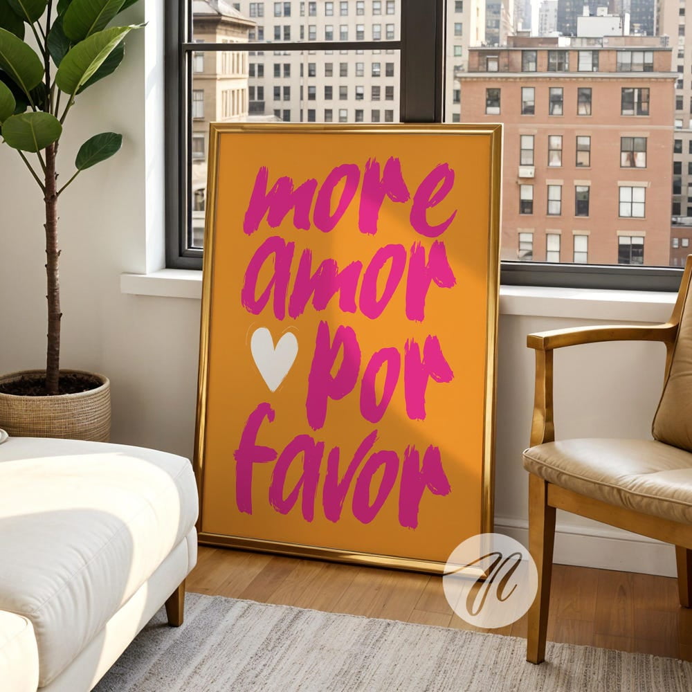 More Amor Por Favor, Quote Wall Art, Typography Poster UNFRAMED PAPER ...