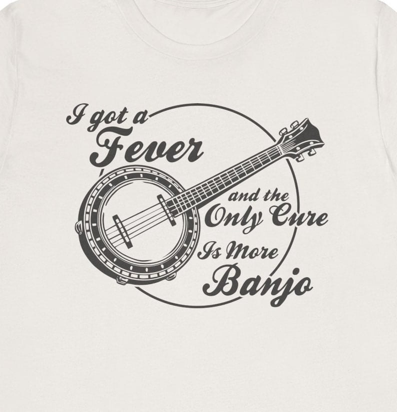 More Banjo Black Ink Tee - Unisex Jersey Short Sleeve, Available in ...