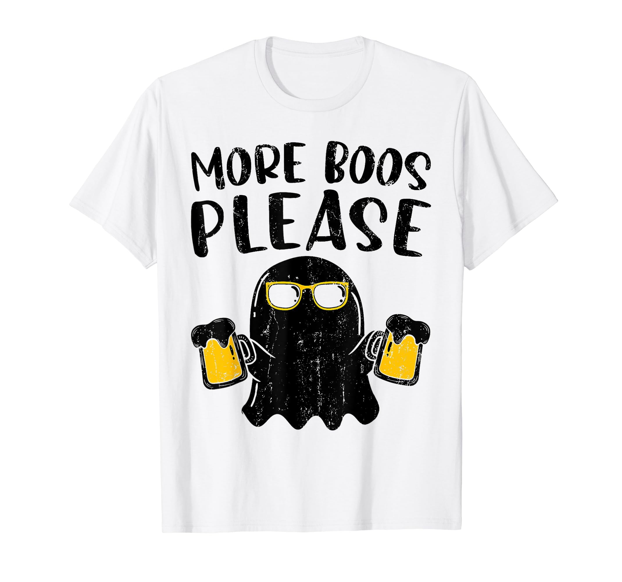 More Boos Please Cool Ghost Beer Halloween Funny Drinking T-Shirt ...