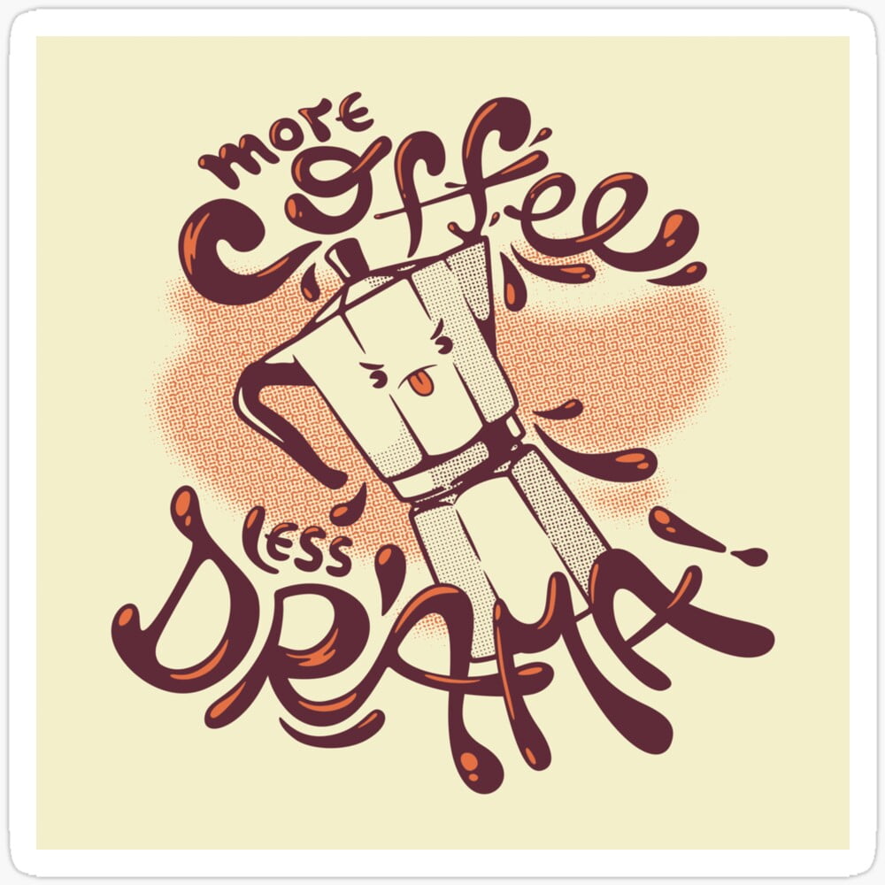 More Coffee Less Drama Sticker Phone Decal Water Bottle Stickers Car ...