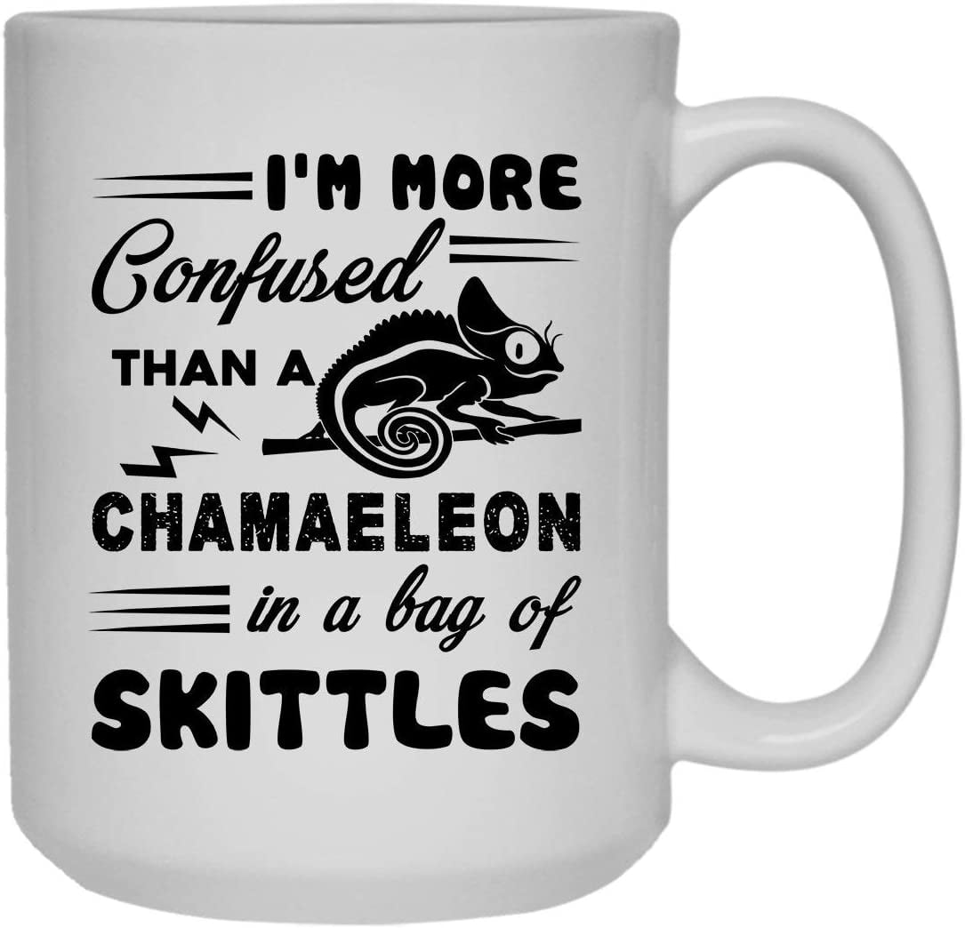 More Confused Chameleon Coffee Mug, Teacup, Large Coffee Mug 15 oz ...