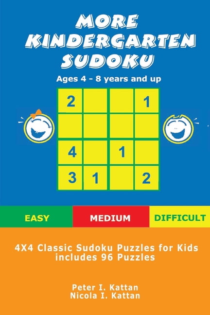 More Kindergarten Sudoku: 4x4 Classic Sudoku Puzzles for Kids ...
