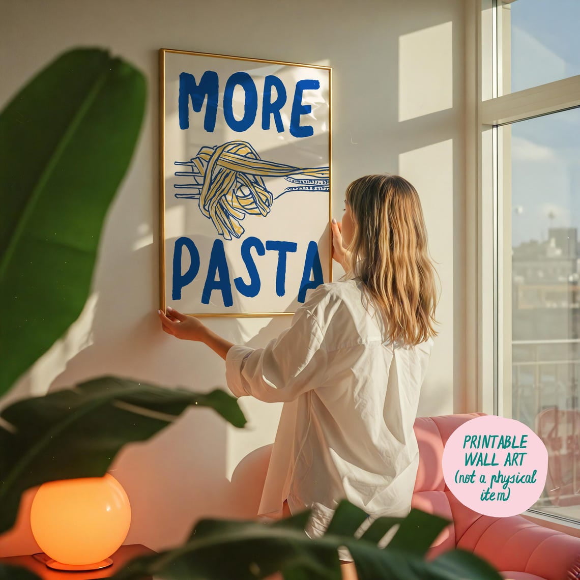 More Pasta Art Print, Spaghetti Print, Pasta Night Print, Pasta Lover ...