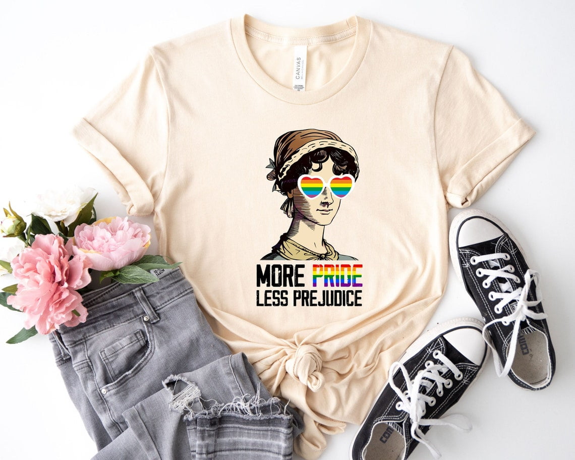 More Pride Less Prejudice, Jane Austen Shirt, Proud Ally Shirt, Pride ...