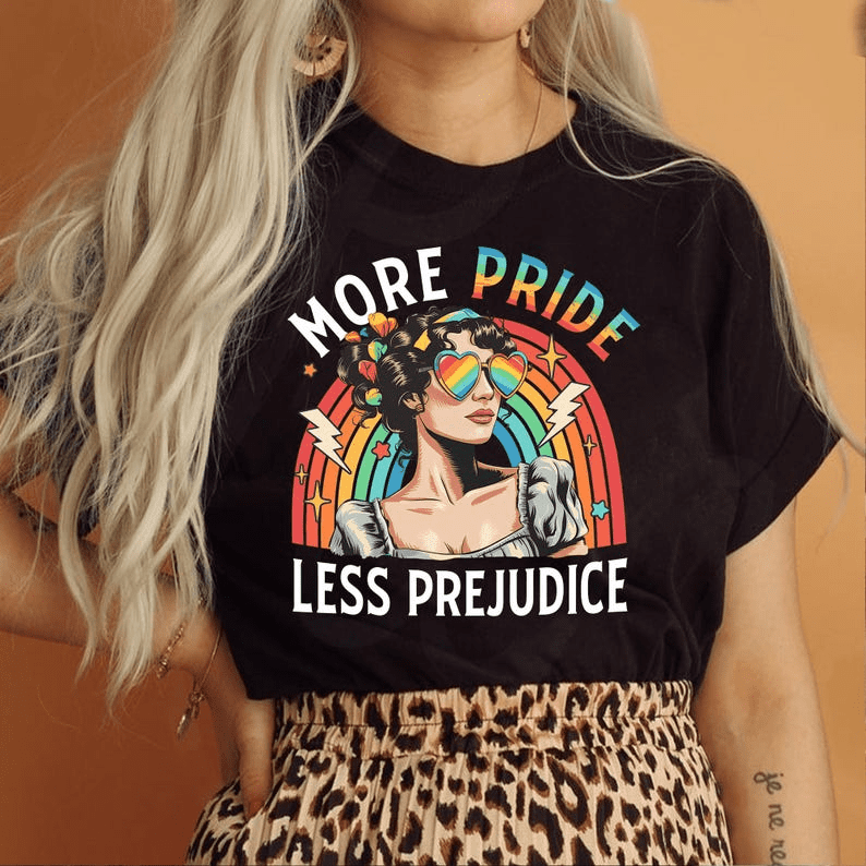 More Pride Less Prejudice T-Shirt, Pride Month Graphic Tee - Walmart.com