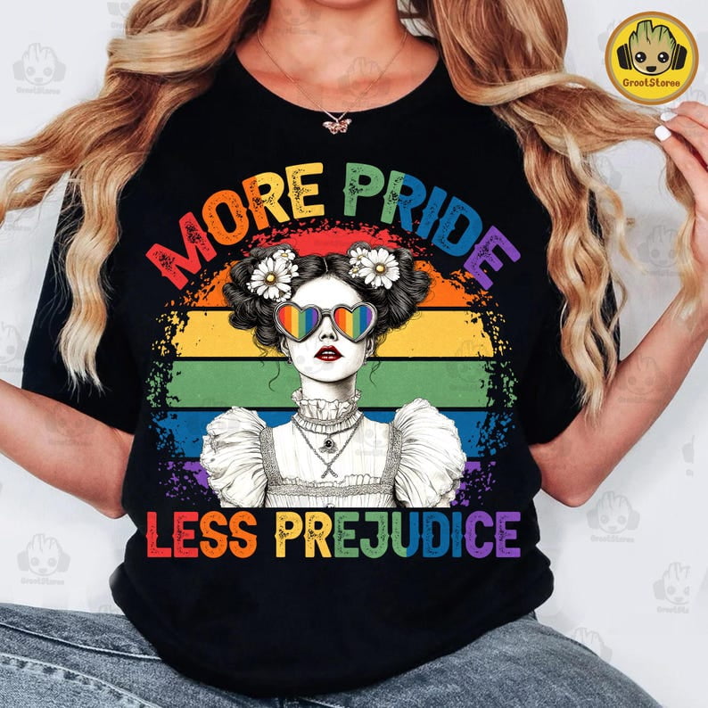 More Pride Less Prejudice Tee, LGBTQ Shirt, Proud Ally Tee, Pride Month ...