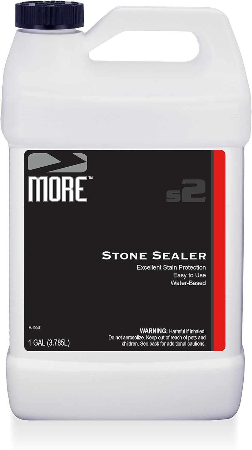 More Stone Sealer Stain Protection for Natural Stone and Tile Surfaces - Water Based Formula ...