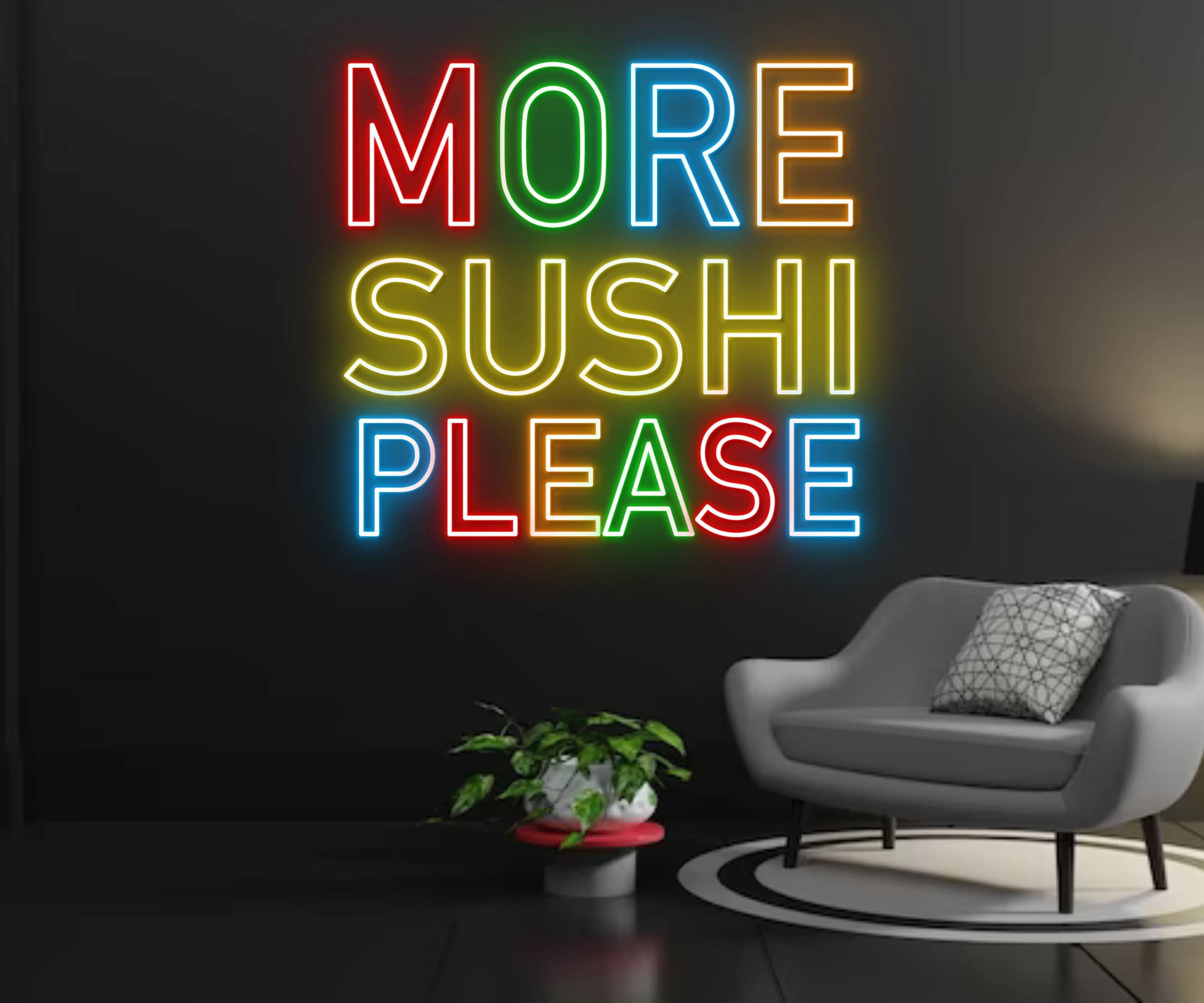 More Sushi Please Neon Signs, Japanese Restaurant Decor - Walmart.com