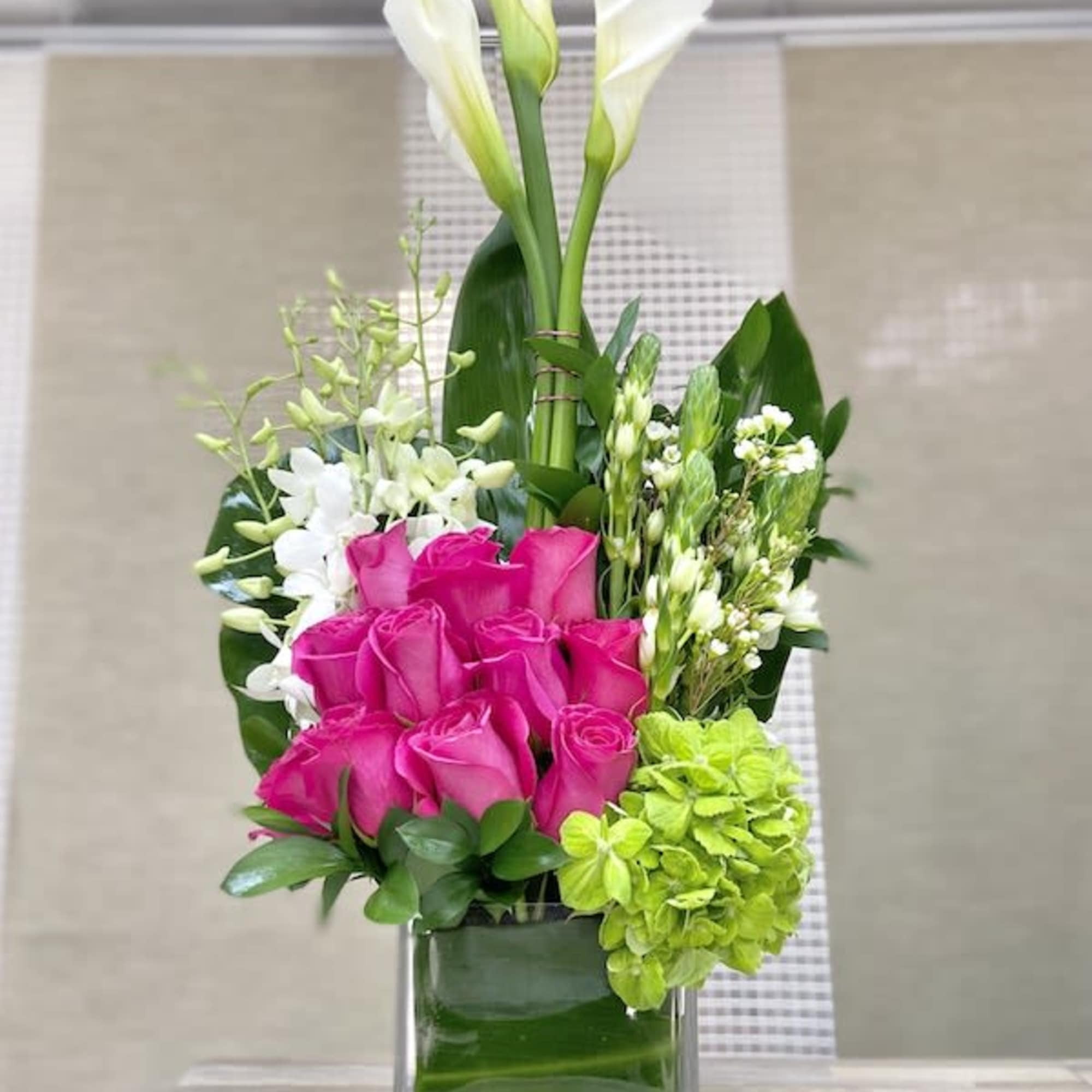 More Than Flowers Sunshine Flower Arrangement Bouquet - Hot Pink ...