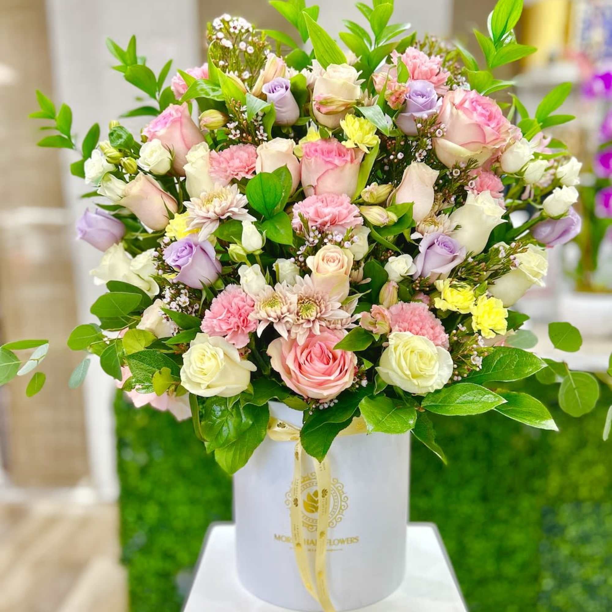 More Than Flowers The Duchess Flower Box - White Box, Light Pink ...
