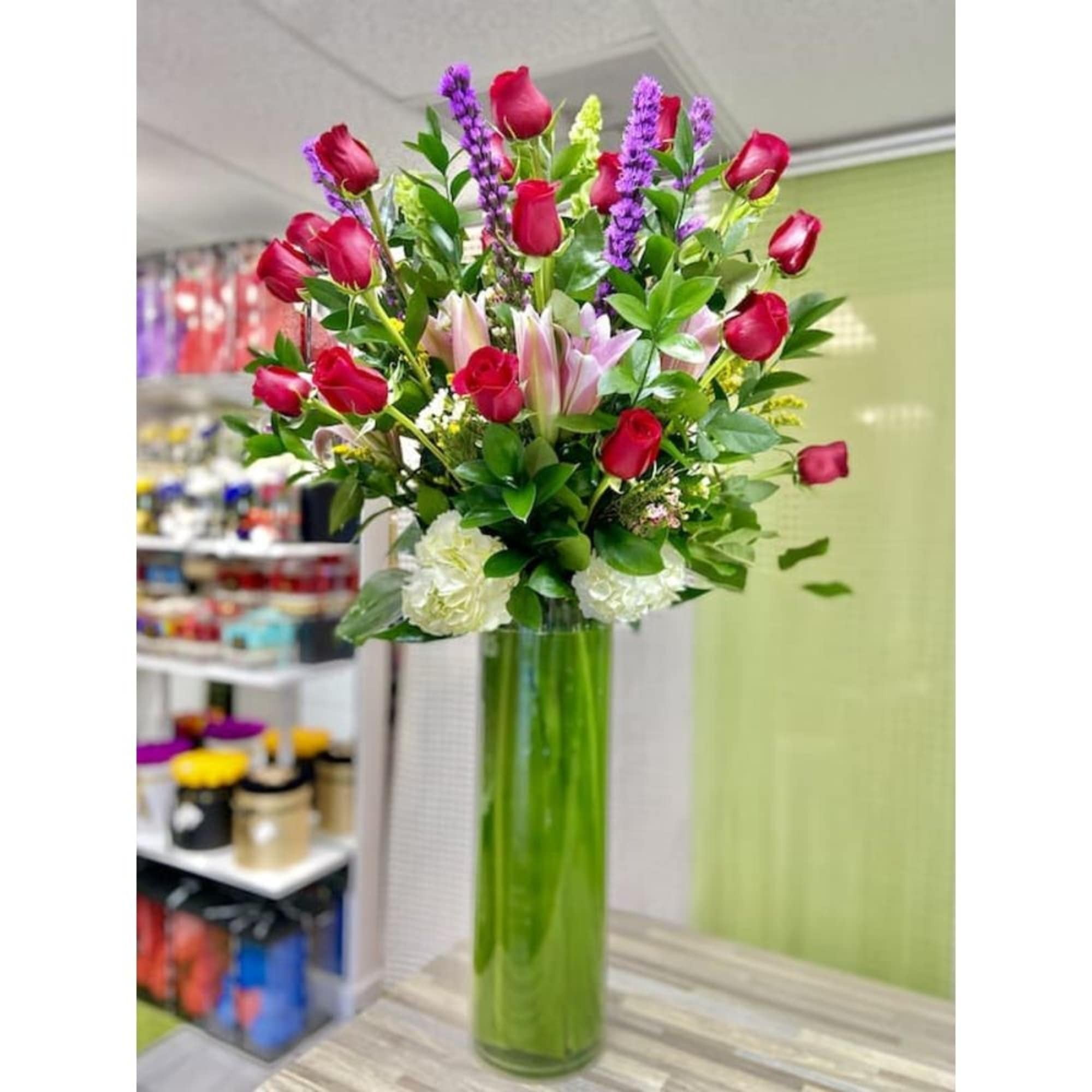 More Than Flowers The Grand Flower Arrangement - Red - Deluxe - Walmart.com