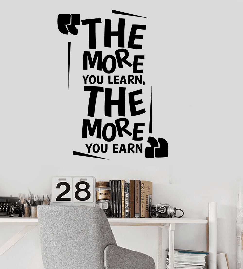 More You Learn Classroom Wall Decals Stickers Education Educational ...