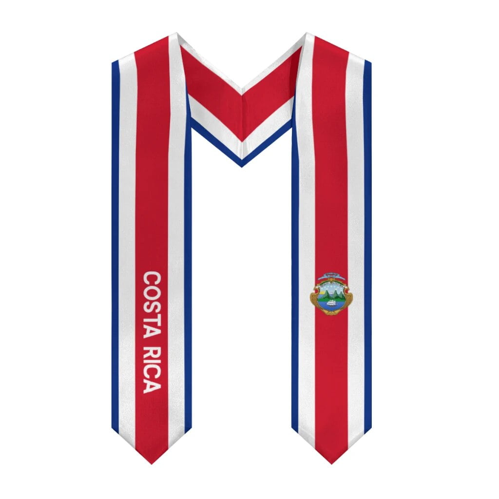 More design Graduation shawl Costa Rica & United States Flag Stole Sash ...